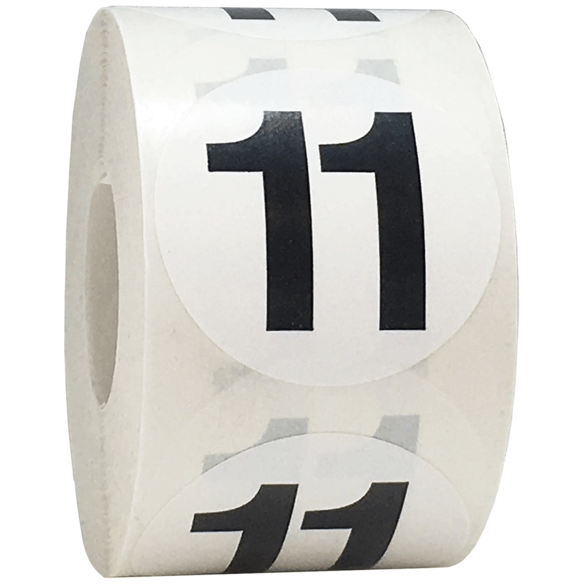 Number 11 Stickers Black/White 1.5" Round | InStockLabels.com