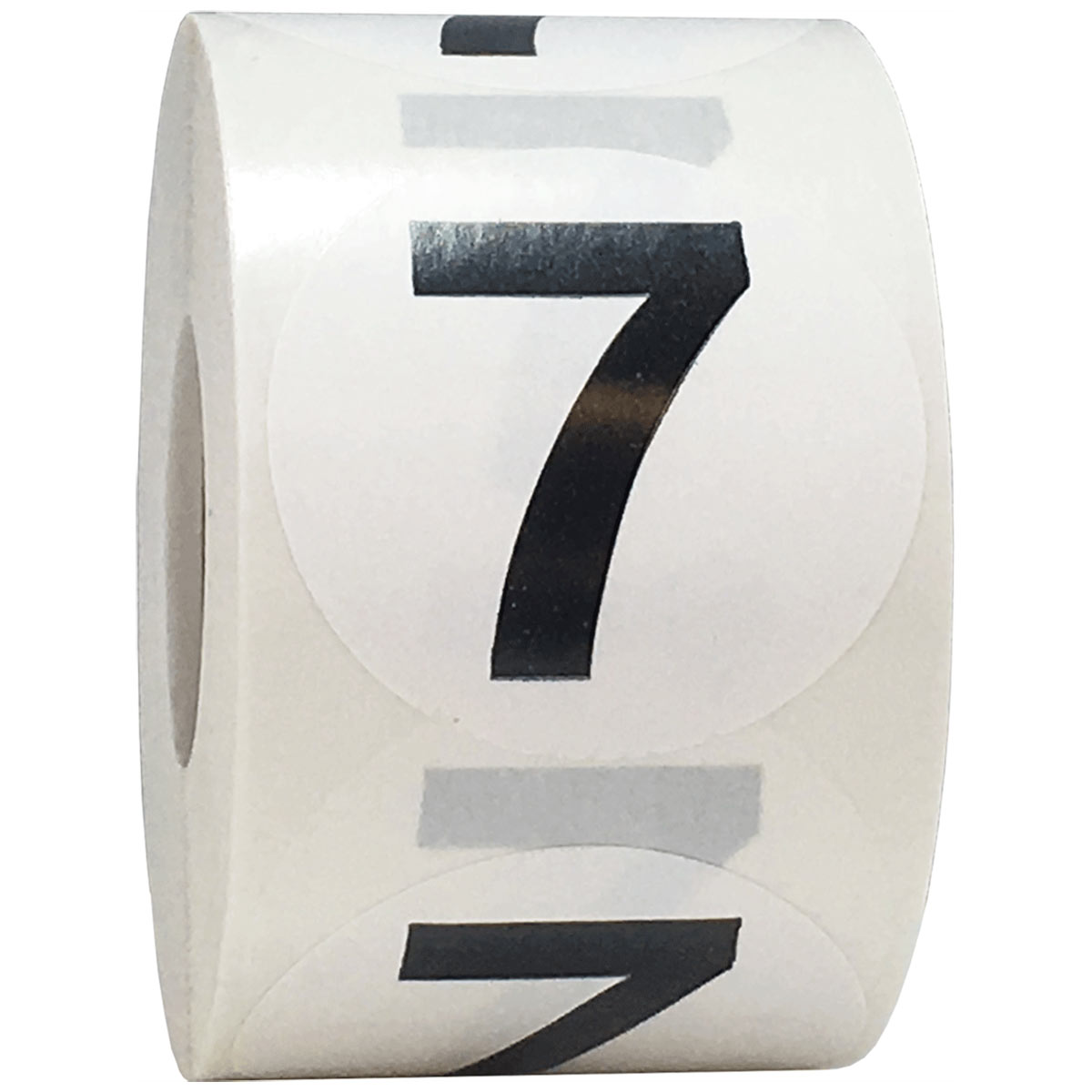 Number 7 Stickers Black/White 1.5" Round | InStockLabels.com