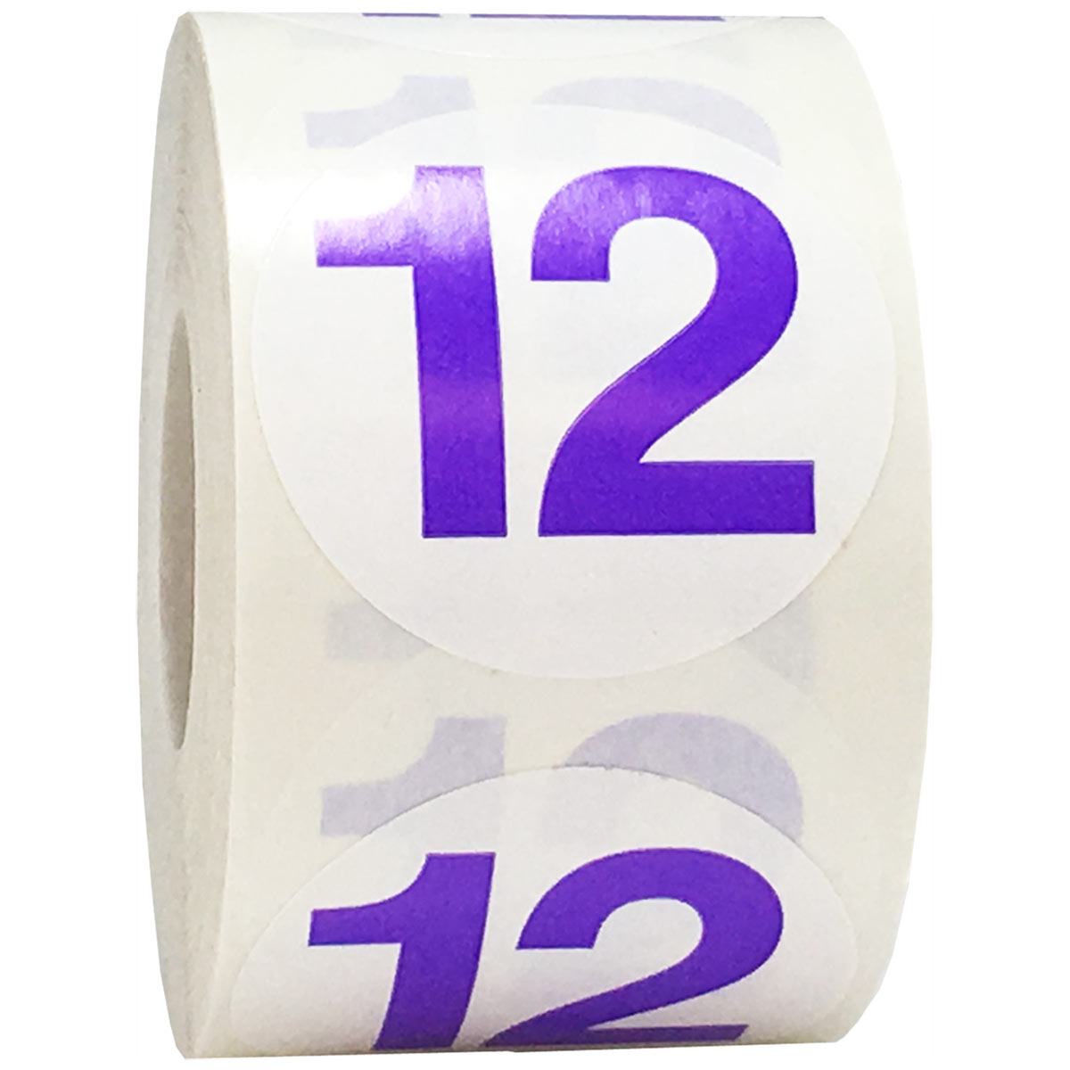 Number 12 Stickers Color Coded 1.5" Round | InStockLabels.com