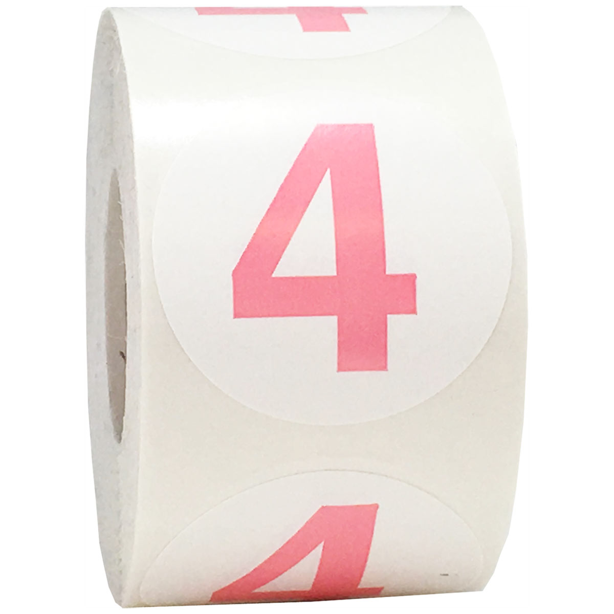 Number 4 Stickers Color Coded 1.5" Round | InStockLabels.com