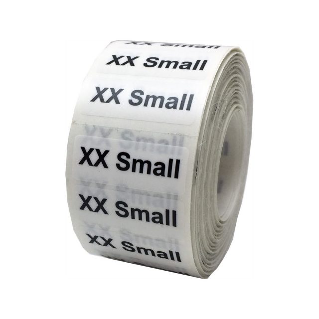 Standard Ultra Clear Size Strip Labels for Retail Shirts ...