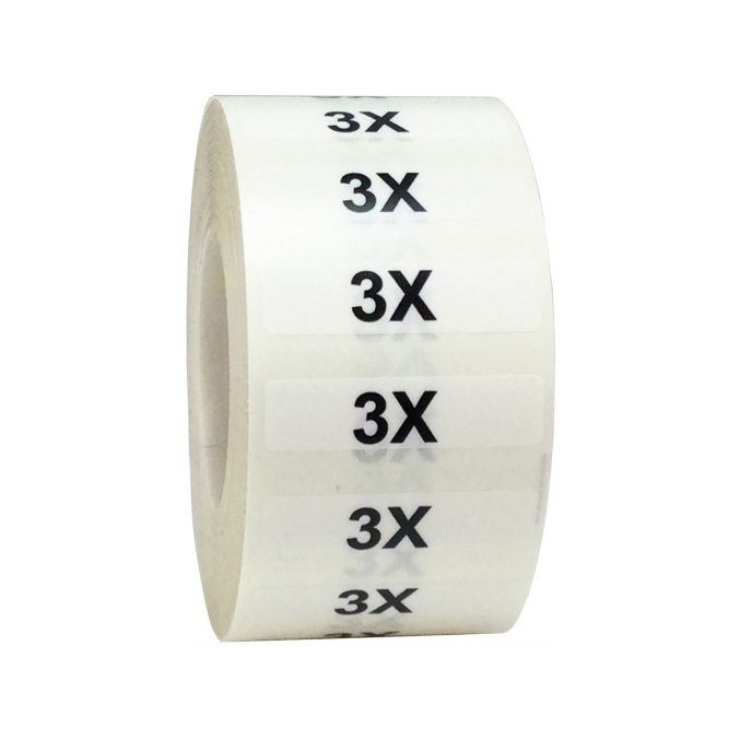 Standard Ultra Clear Size Strip Labels for Retail Shirts ...