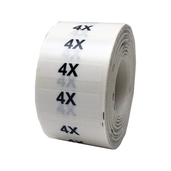 Standard Ultra Clear Size Strip Labels for Retail Shirts ...