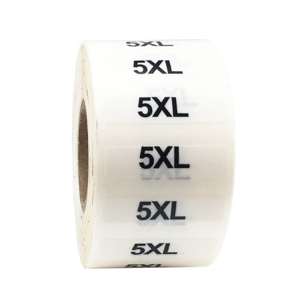 Standard Ultra Clear Size Strip Labels for Retail Shirts ...