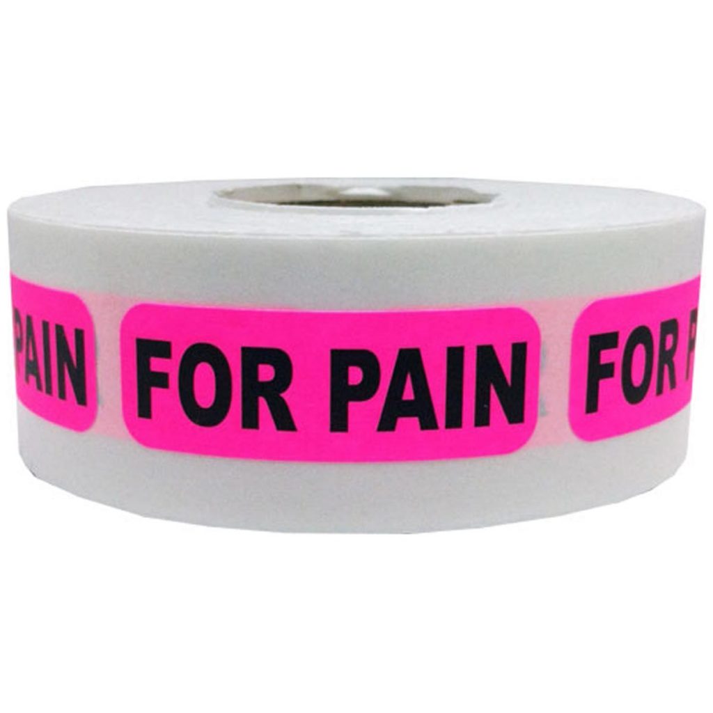 For Pain Medication Pharmacy Warning Labels .5" x 1.5" | InStockLabels.com