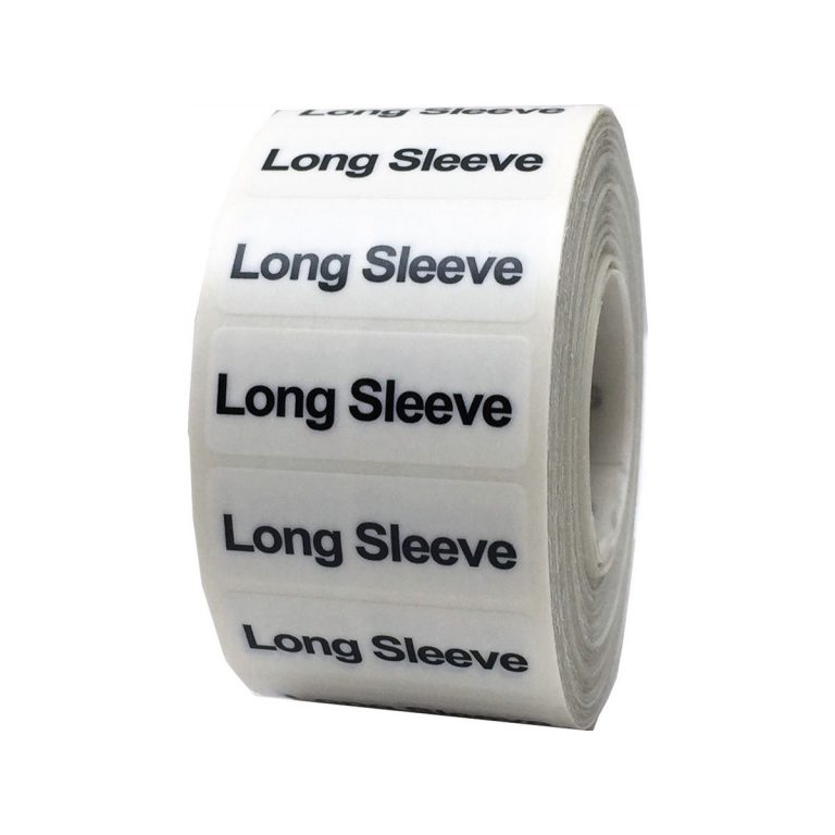 Clear Long Sleeve Size Strip Labels for Retail Shirts 1.25″ x 5 ...