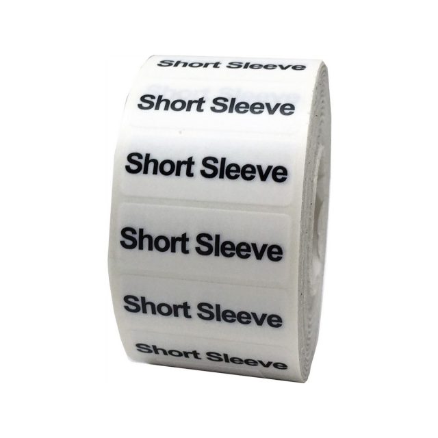 Clear Short Sleeve Size Strip Labels for Retail Shirts 1.25″ x 5 ...