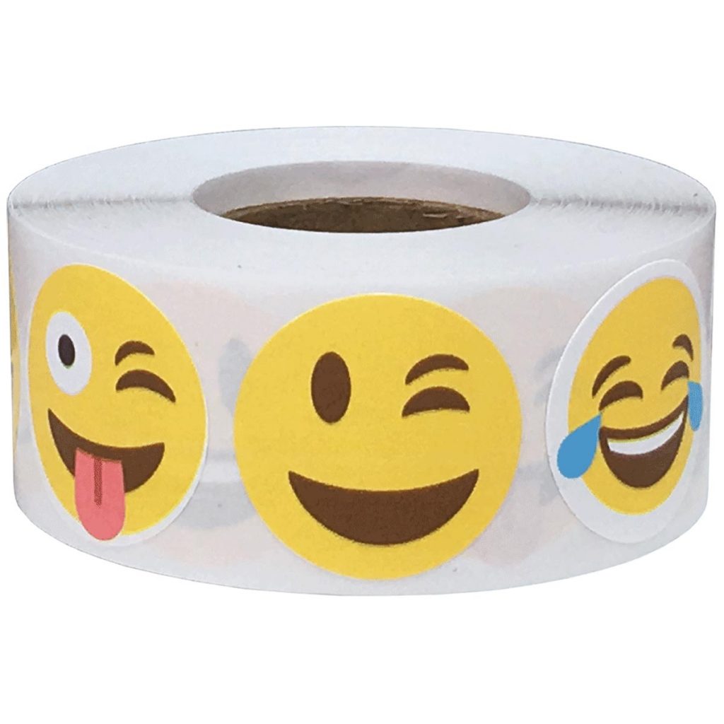 Emoji Stickers | Fun and Happy 1" Round | InStockLabels.com