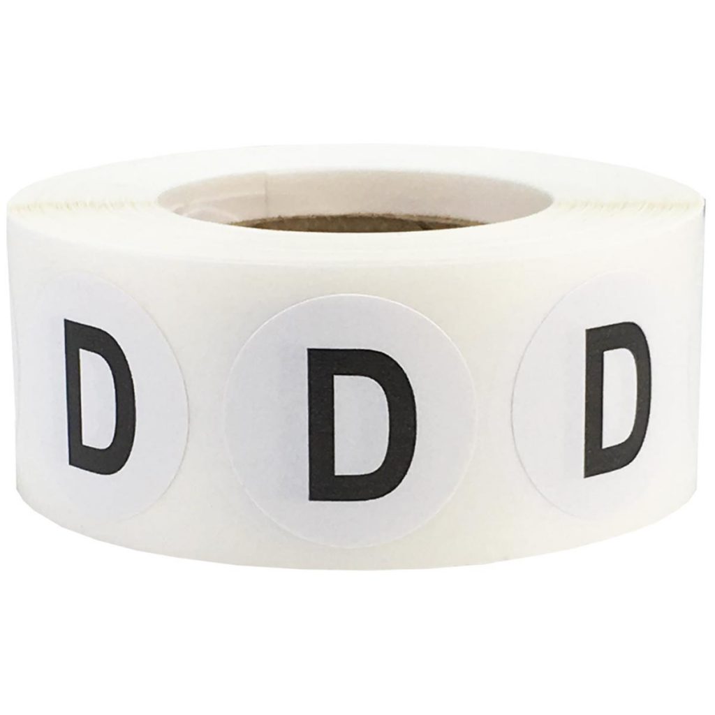 Letter D Stickers 3/4" Round | InStockLabels.com