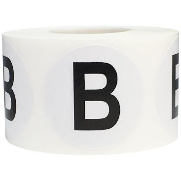 Large Letter B Stickers 1.5" Round | InStockLabels.com