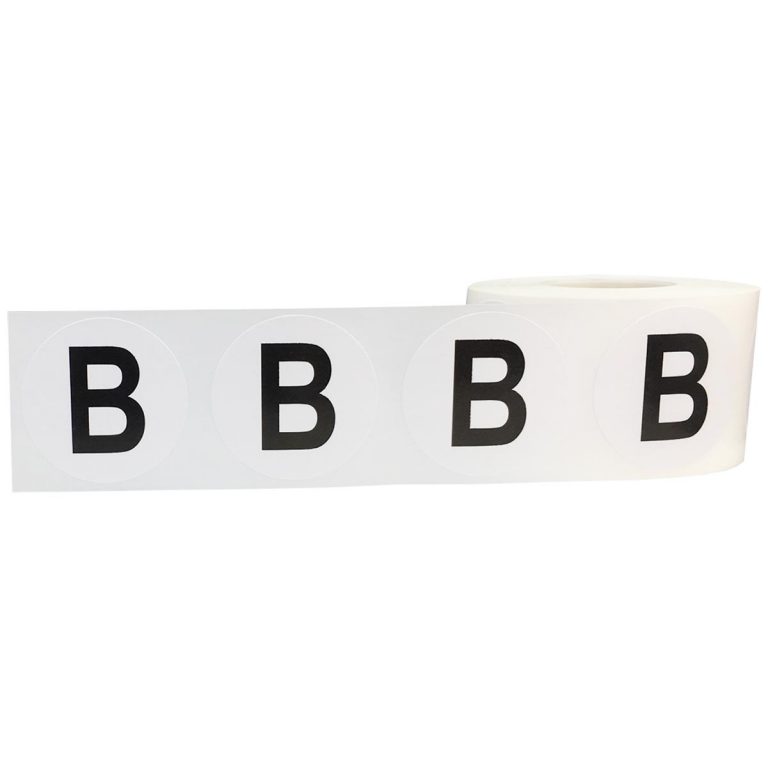 Large Letter B Stickers 1.5" Round | InStockLabels.com