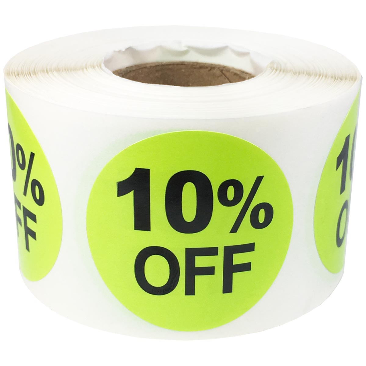 10 Percent Off Labels 1.5" Round | Color Coded | InStockLabels.com