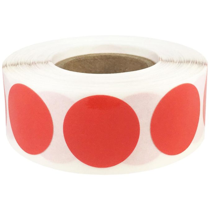 Red Weather Resistant Labels 3/4" Round | InstockLabels.com