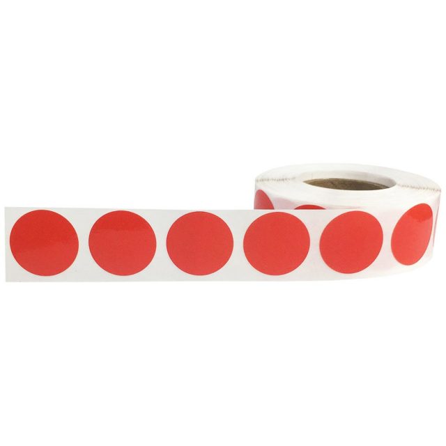 Red Weather Resistant Labels 3/4" Round | InstockLabels.com