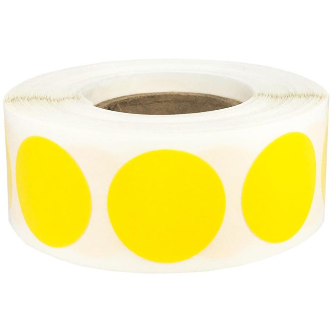 Yellow Weather Resistant Labels 3/4" Round | InstockLabels.com