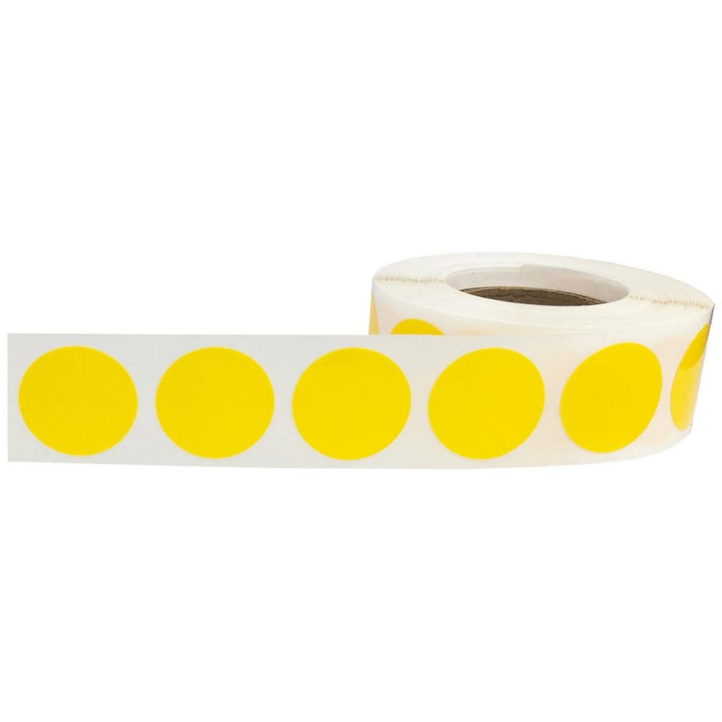 Yellow Weather Resistant Labels 3/4" Round | InstockLabels.com