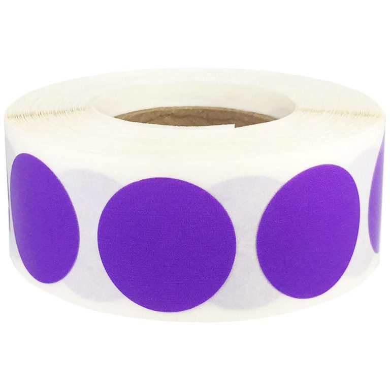 Purple Weather Resistant Labels 3/4" Round | InstockLabels.com