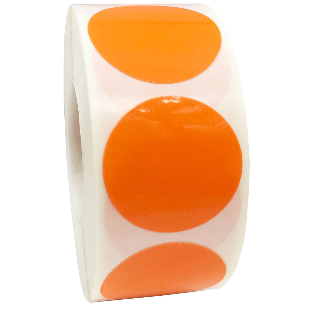 Orange Weather Resistant Labels 1" Round | InstockLabels.com