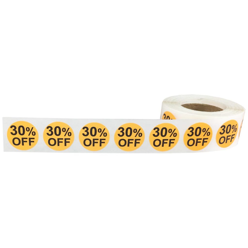 30 Percent Off Color Labels 3/4" | InStockLabels.com