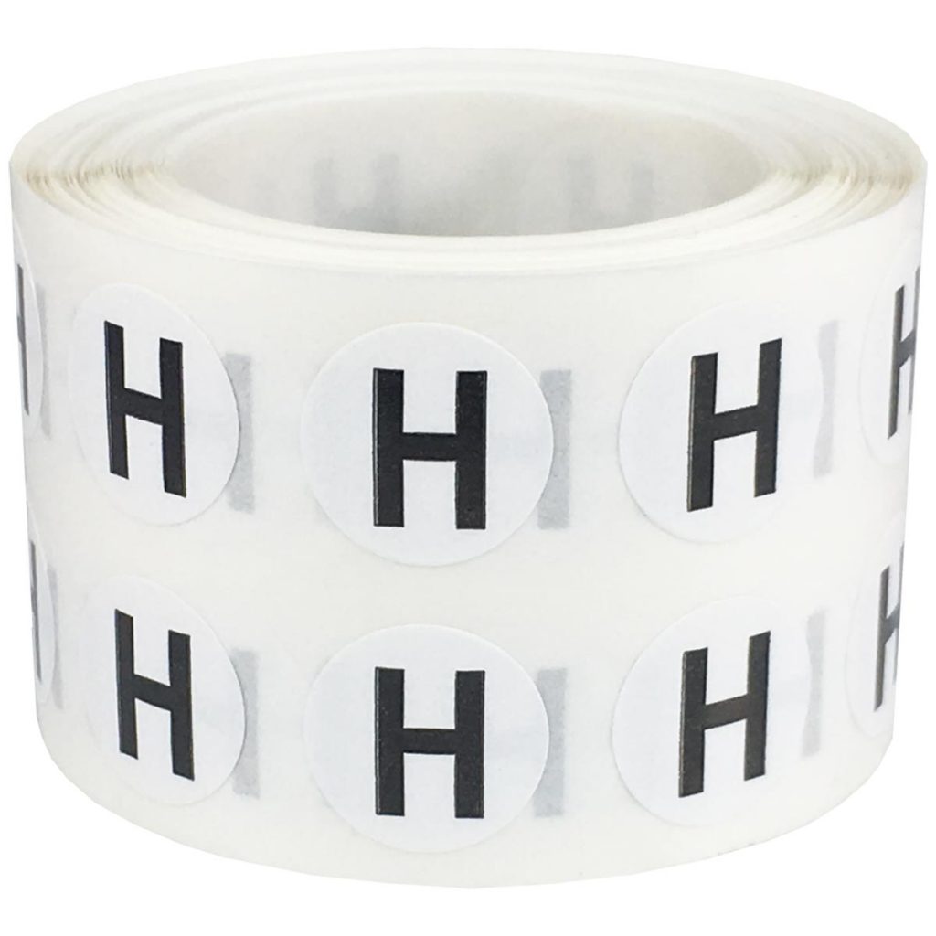 Small Letter H Stickers 1/2" Round | InStockLabels.com