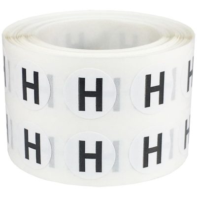 Small Letter H Stickers 1/2" Round | InStockLabels.com