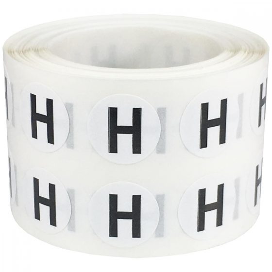 Small Letter H Stickers 1/2" Round | InStockLabels.com