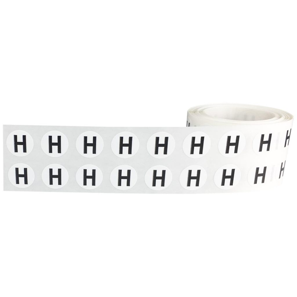 Small Letter H Stickers 1/2" Round | InStockLabels.com