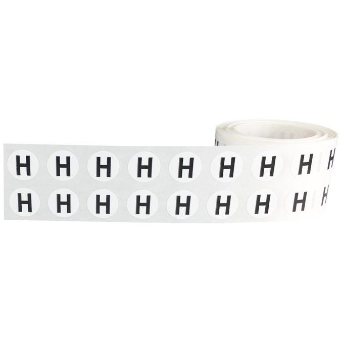 Small Letter H Stickers 1/2" Round | InStockLabels.com