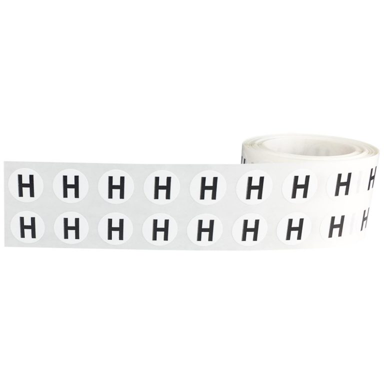 Small Letter H Stickers 1/2" Round | InStockLabels.com