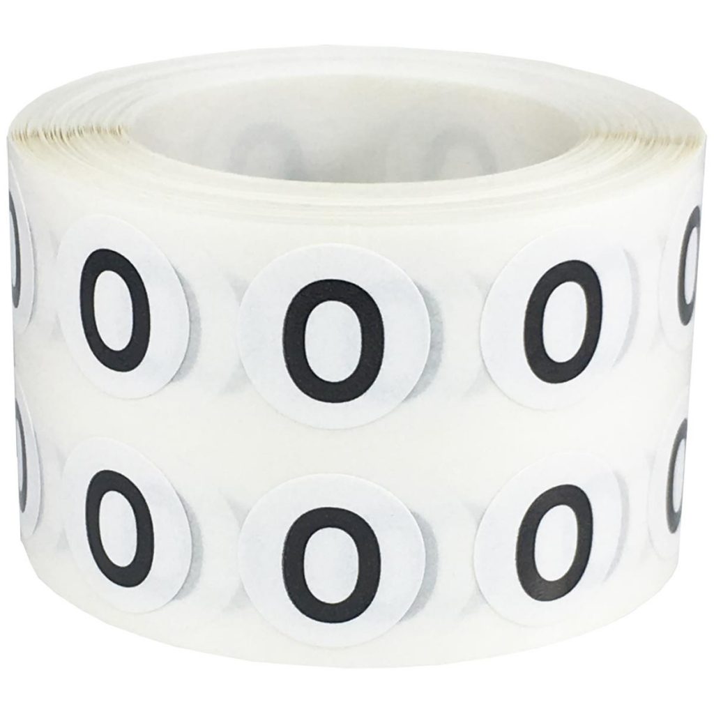 Small Letter O Stickers 1/2" Round | InStockLabels.com