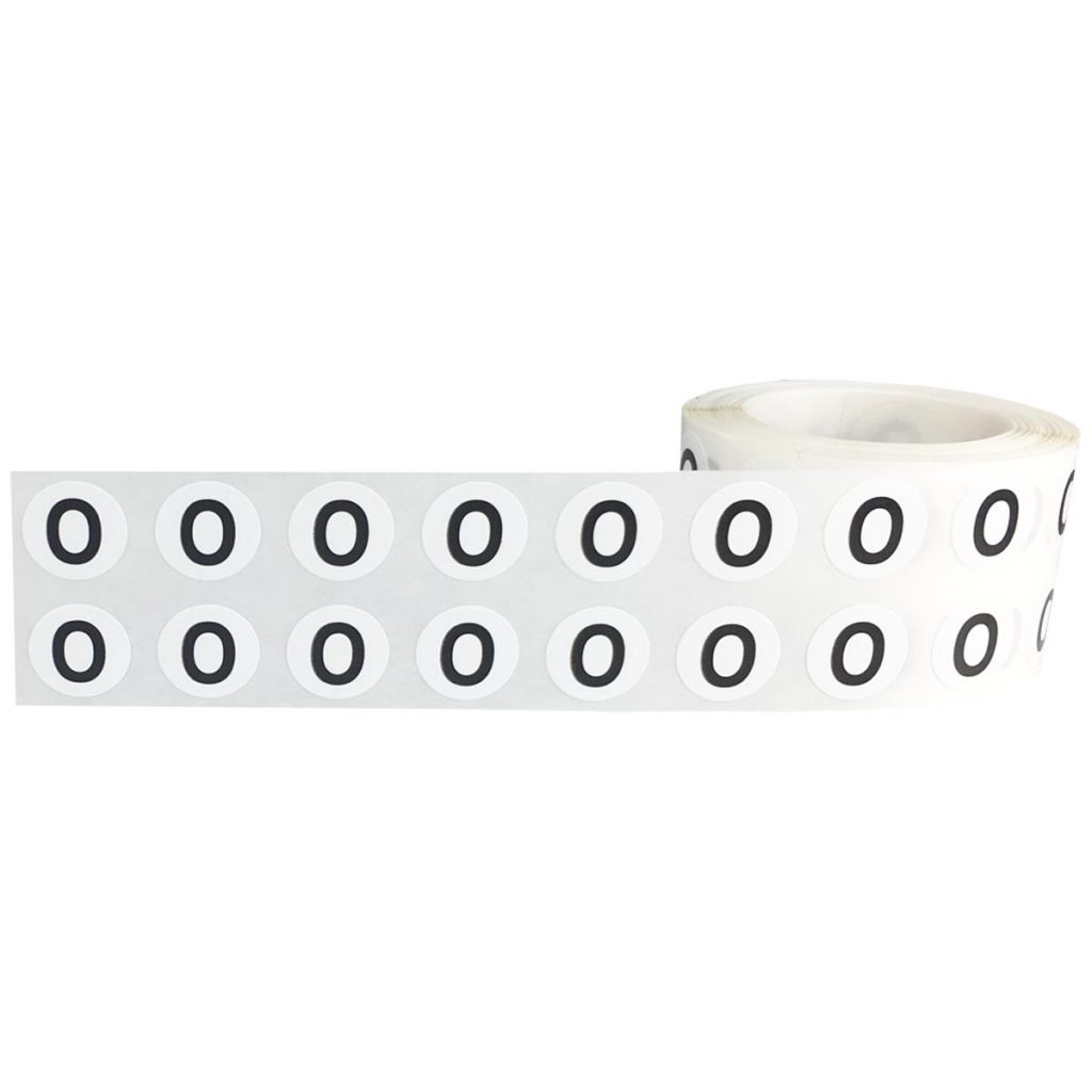 Small Letter O Stickers 1/2" Round | InStockLabels.com