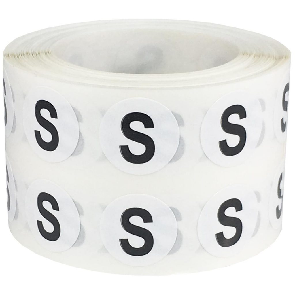 Small Letter S Stickers 1/2" Round | InStockLabels.com