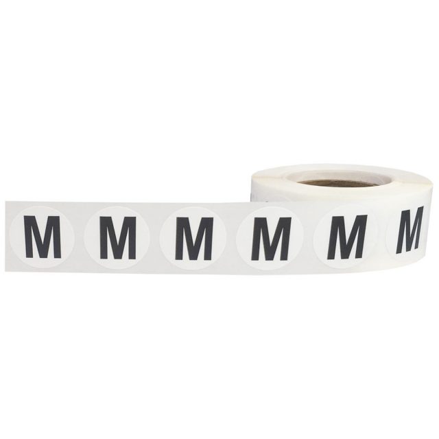 Letter M Stickers 3/4" Round | InStockLabels.com