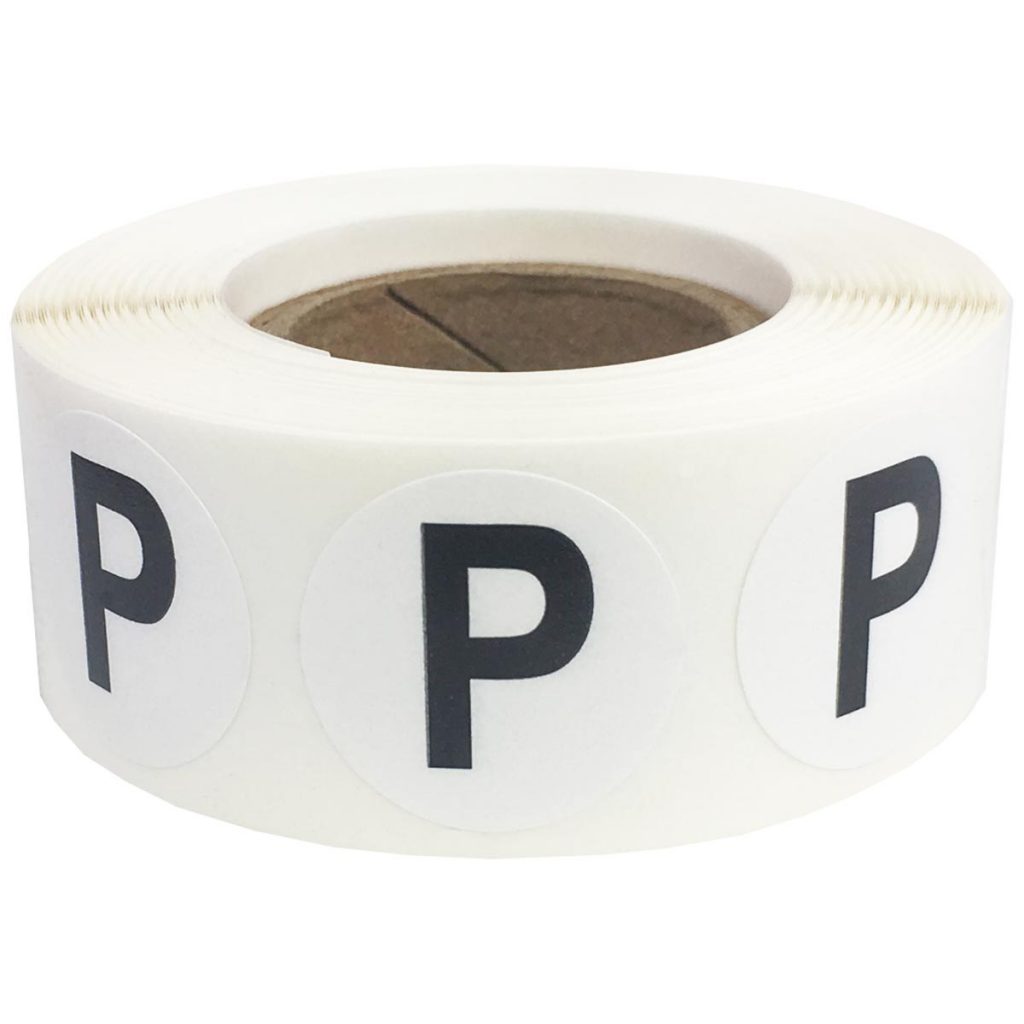 Letter P Stickers 3/4" Round | InStockLabels.com