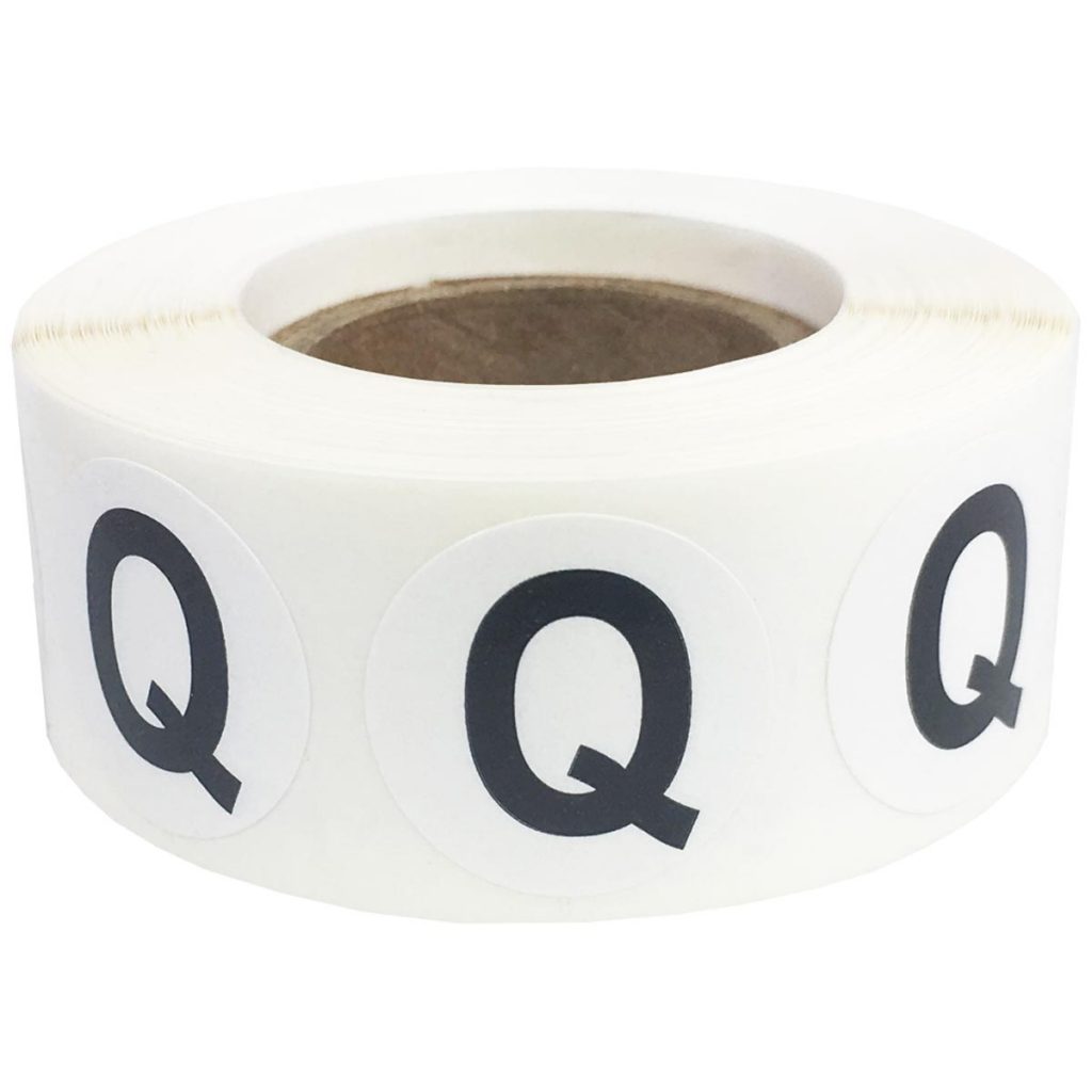 Letter Q Stickers 3/4" Round | InStockLabels.com