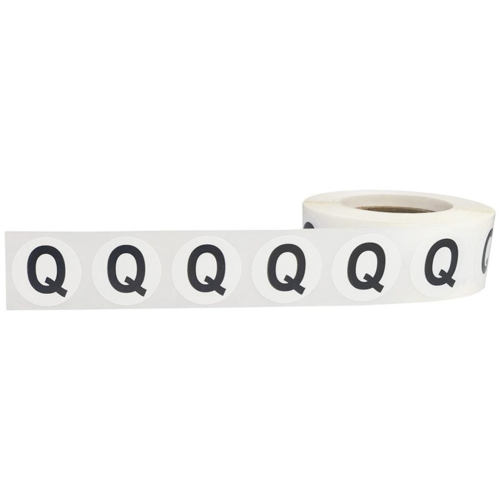 Letter Q Stickers 3/4" Round | InStockLabels.com