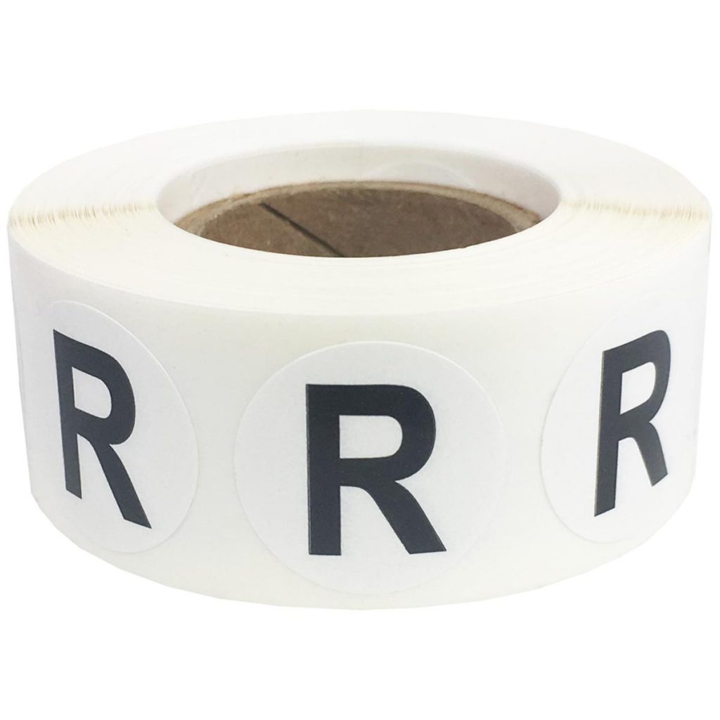 Letter R Stickers 3/4" Round | InStockLabels.com