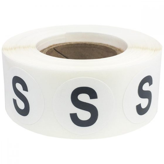 Letter S Stickers 3/4" Round | InStockLabels.com
