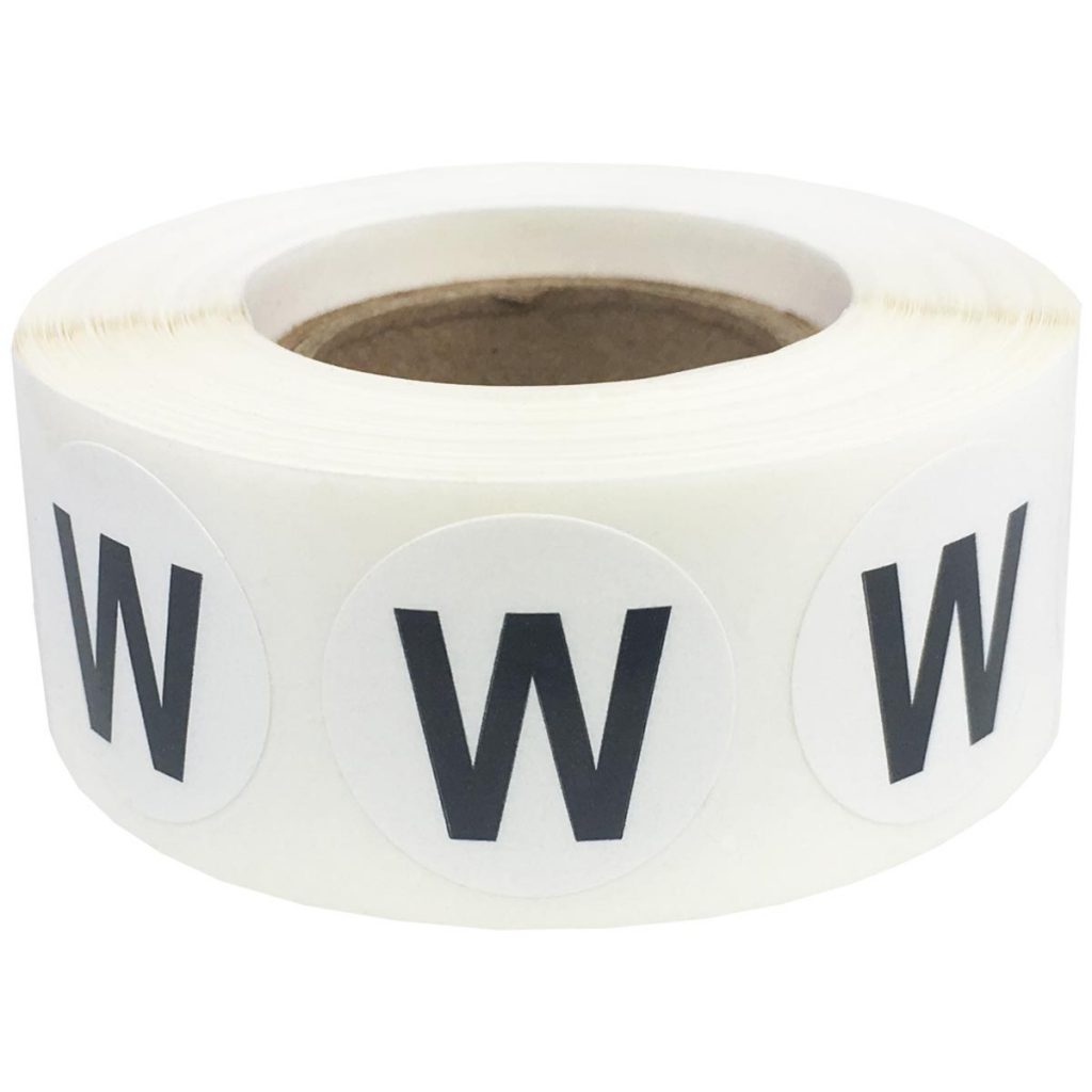 Letter W Stickers 3/4" Round | InStockLabels.com