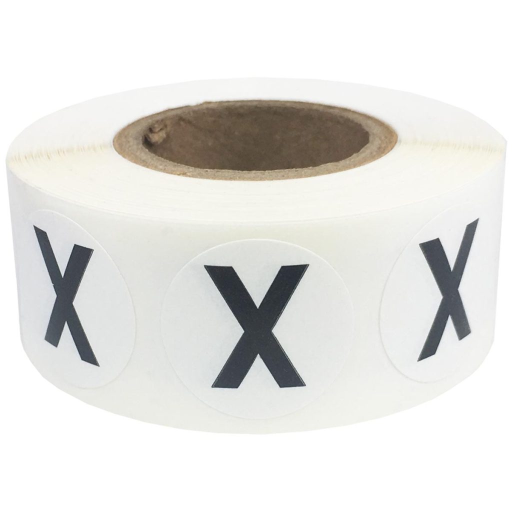 Letter X Stickers 3/4" Round | InStockLabels.com