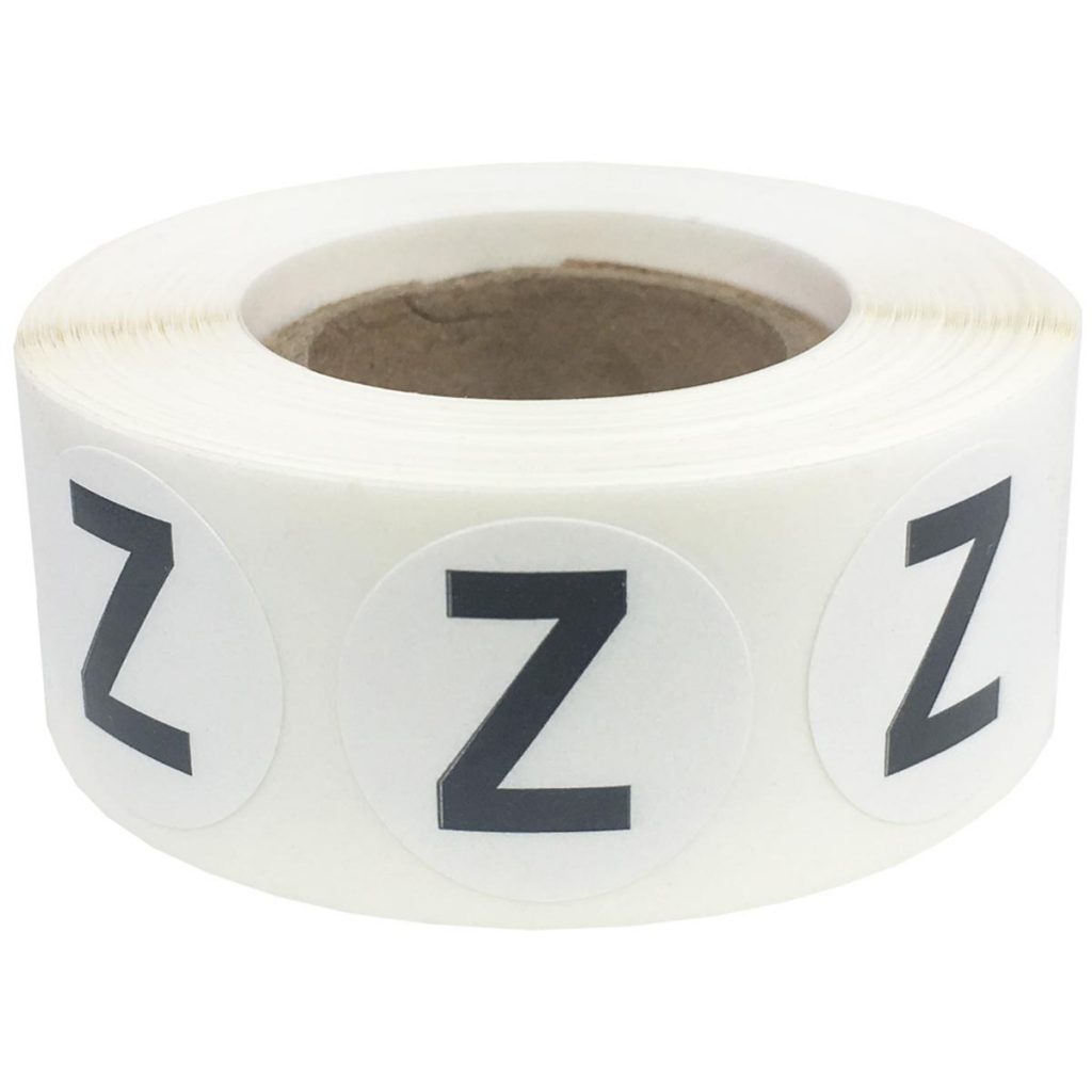 Letter Z Stickers 3/4" Round | InStockLabels.com