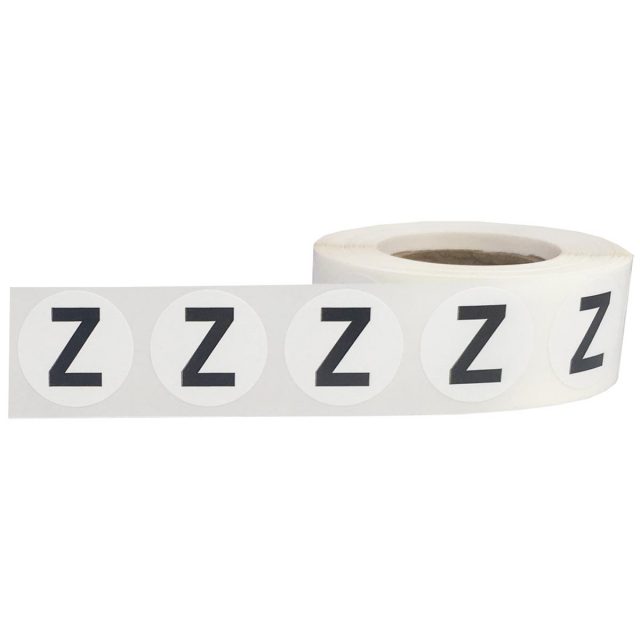 Letter Z Stickers 3/4" Round | InStockLabels.com