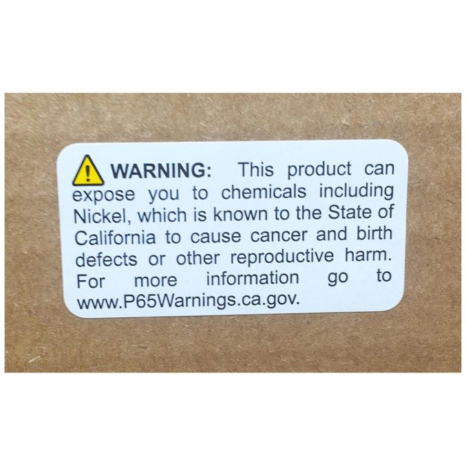 Nickel Warning California Prop 65 Labels | 1" x 2" | InStockLabels.com