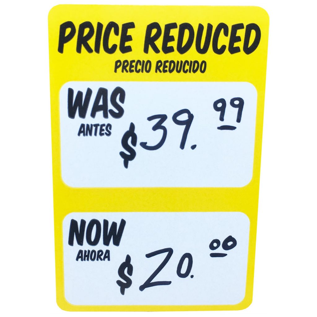 Price Reduced Was and Now Stickers | InStockLabels.com