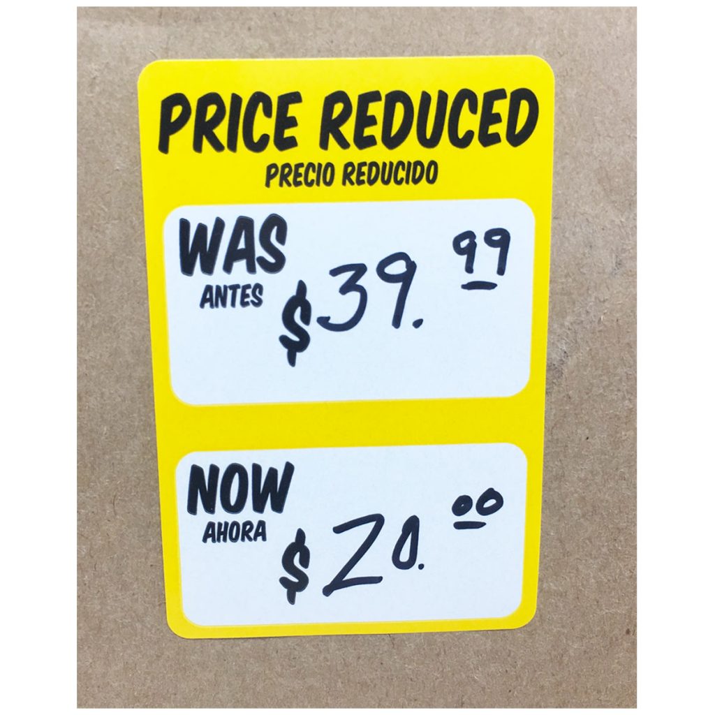 Price Reduced Was and Now Stickers | InStockLabels.com