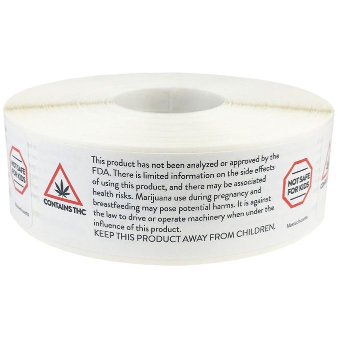Massachusetts Marijuana FDA Warning Labels | InStockLabels.com