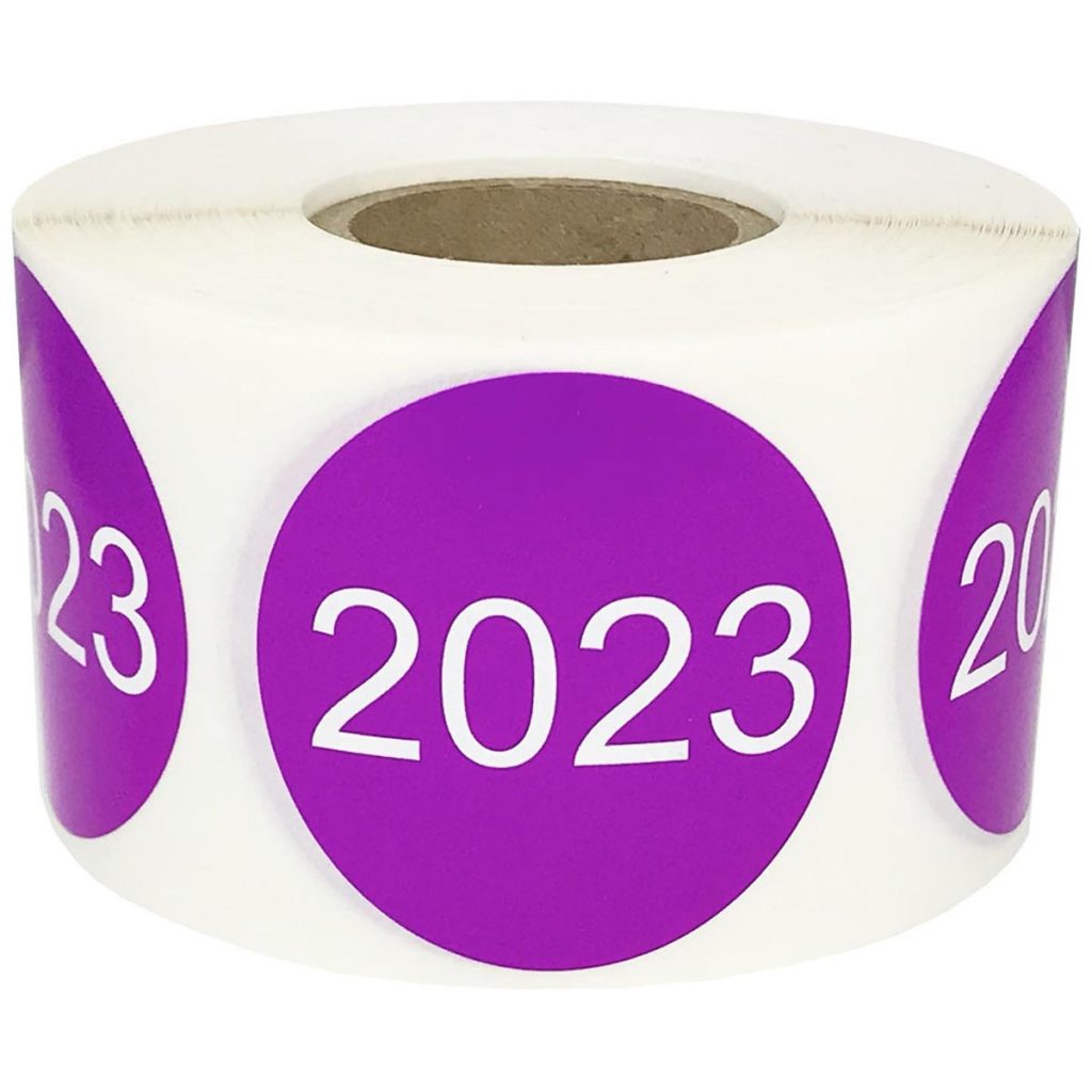 Large Year 2023 Stickers 1.5" Round | InStockLabels.com