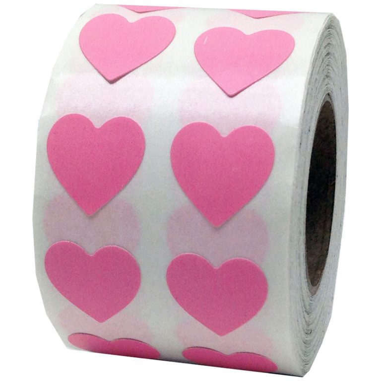 Seven Colors of Heart Stickers | Bulk Pack | Small 1/2" | InStockLabels.com