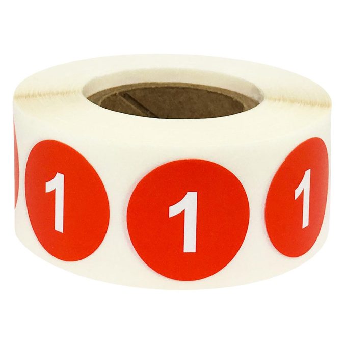 Color Coding Number 1 Stickers 3/4" | InStockLabels.com