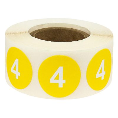 Color Coding Number 4 Stickers 3/4" | InStockLabels.com